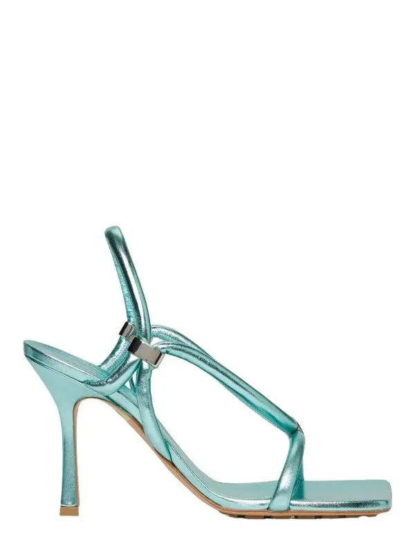 Bottega Veneta Logo Square-toe High-heeled Sandals - Green