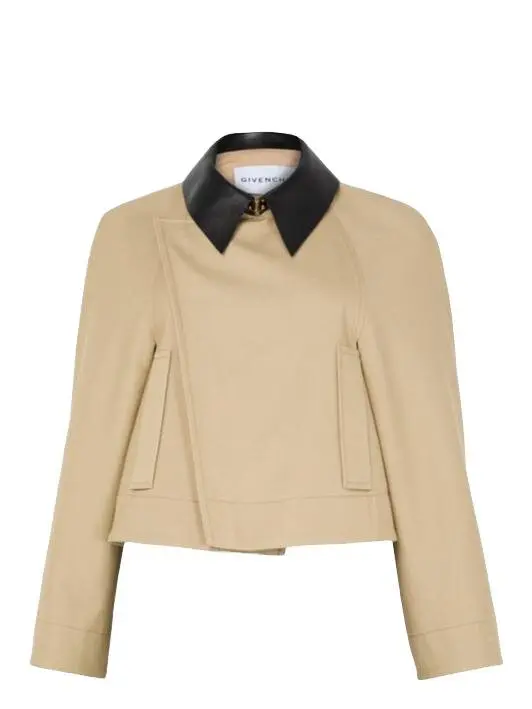 Givenchy Collared Long-sleeved Short Coat - Nude