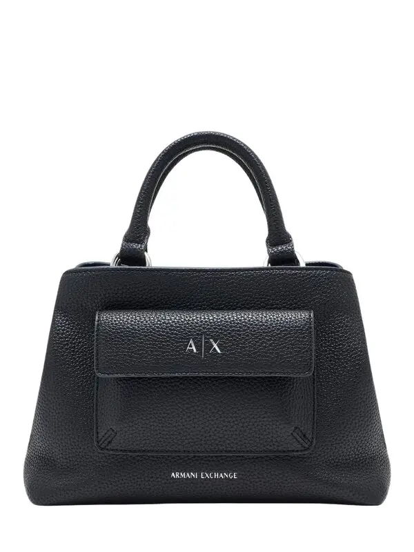 Armani Exchange Logo Detail Pocket Tote Bag - Black