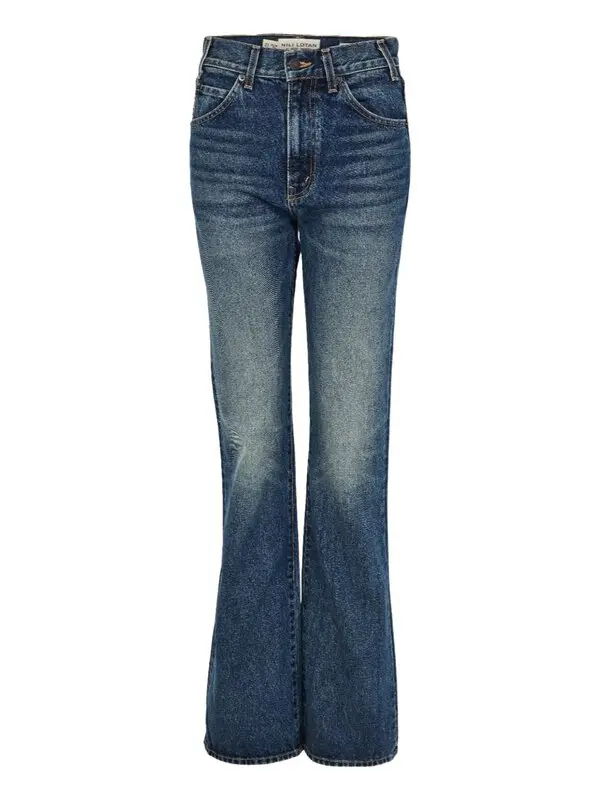 NILI LOTAN Belt Loop Denim Trousers - Blue