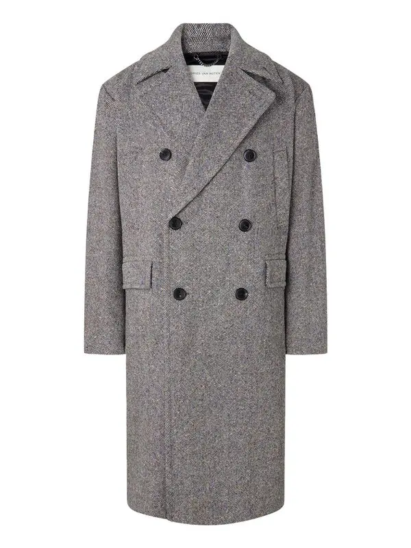 Dries Van Noten Wool-tweed Double-breasted Coat - Gray