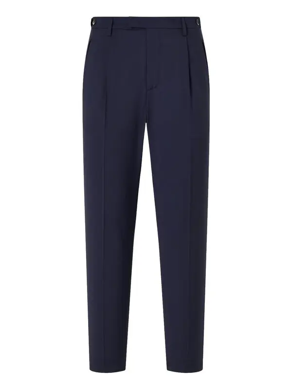 Barena Venezia Virgin Wool Pleated Straight-leg Trousers - Blue