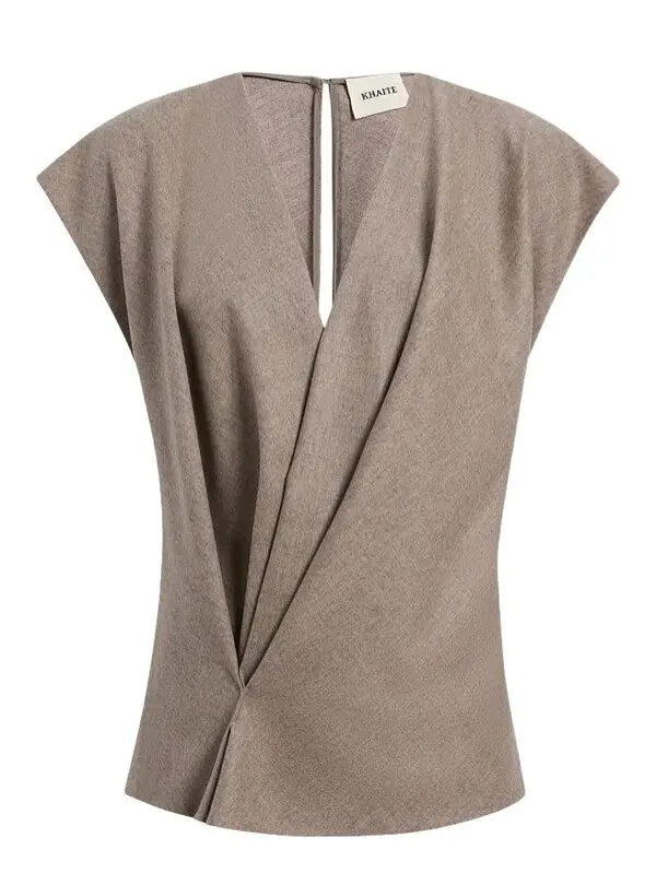 Khaite Mer Wrap Top - Nude