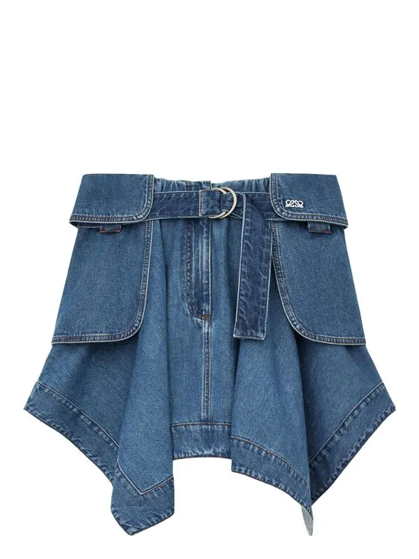 Loewe Denim Cargo Skirt - Blue