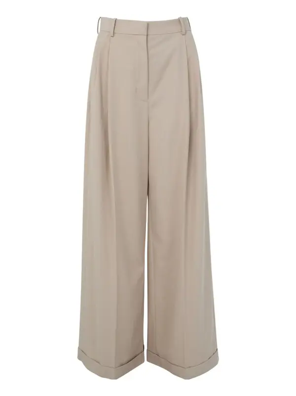 Loewe Wide-leg Pleated Trousers - Nude