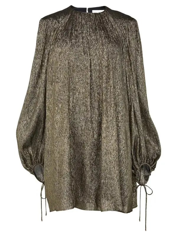 Chloé Metallic Mini Dress - Green