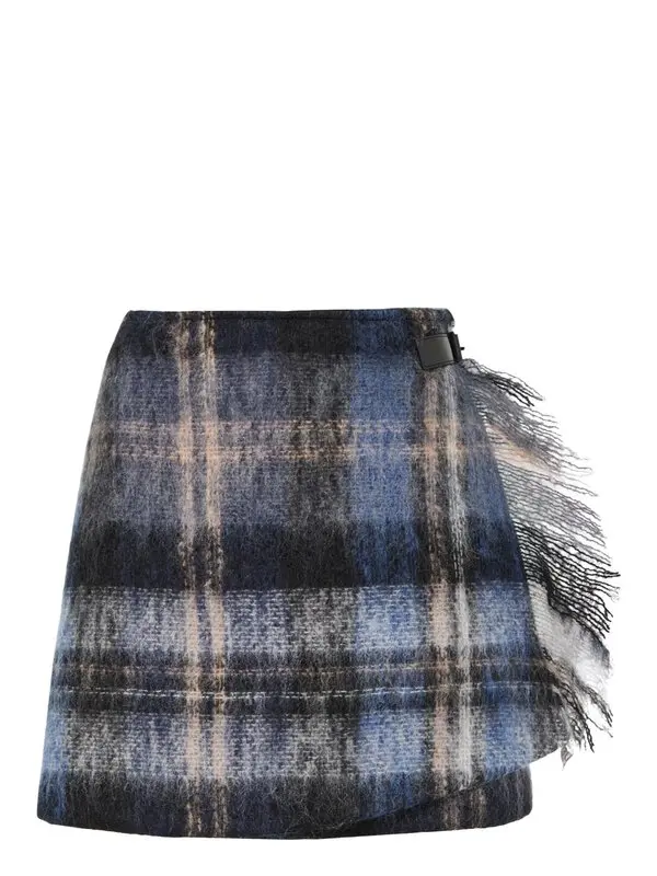 Loewe Plaid Pattern Mini Skirt - Black
