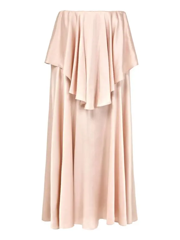 Chloé Maxi Skirt With Draped Ruffle Details - Nude