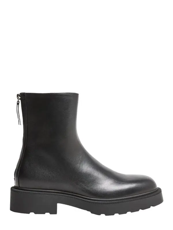 THE ROW Nobilis Leather Ankle Boots - Black