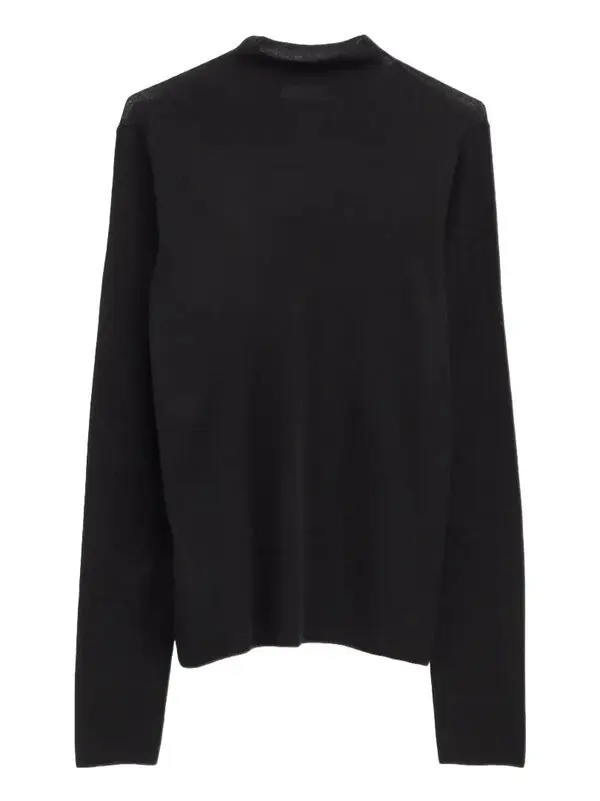 THE ROW Long Sleeve Crewneck Top - Black