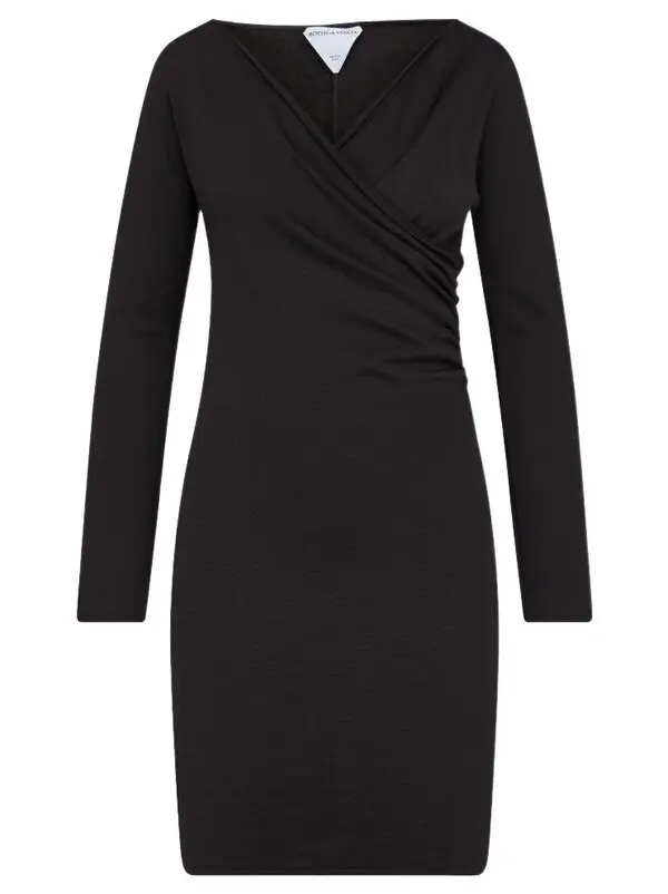 Bottega Veneta Short Dress With Long Sleeves - Black