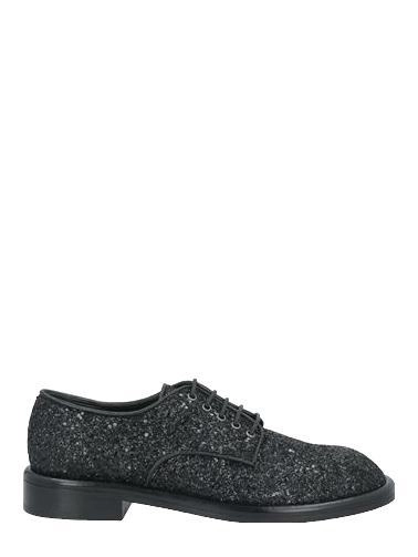 Agl Glittered Leather Lace-up Derby Shoes - Black