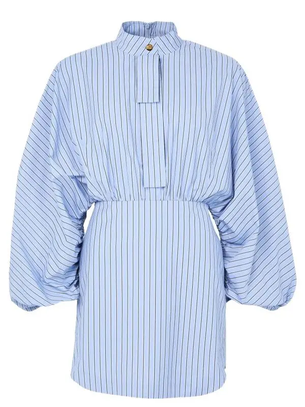 Zimmermann Striped Mini Dress With Puffed Sleeves - Blue