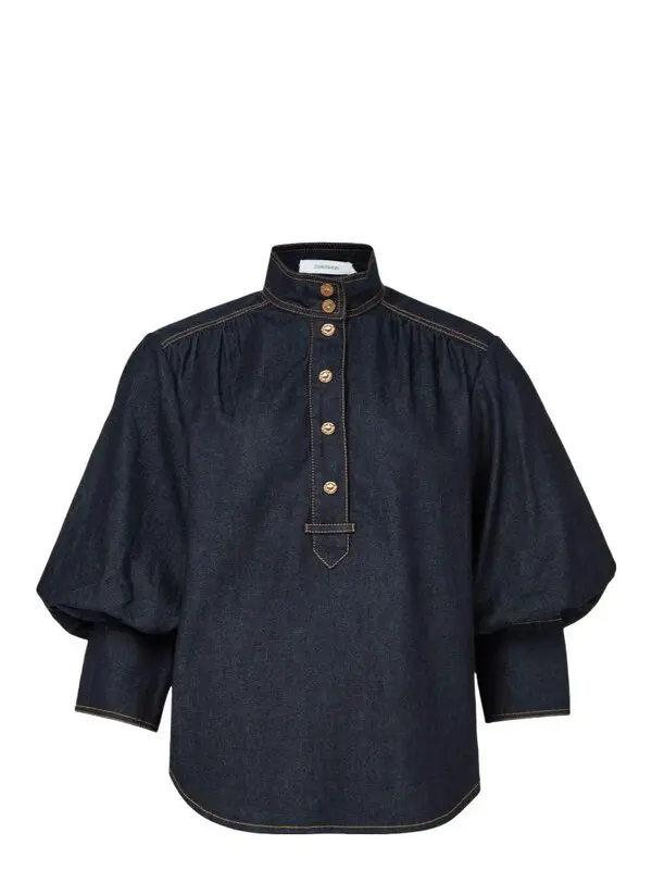Zimmermann Billowing Denim Shirt - Black