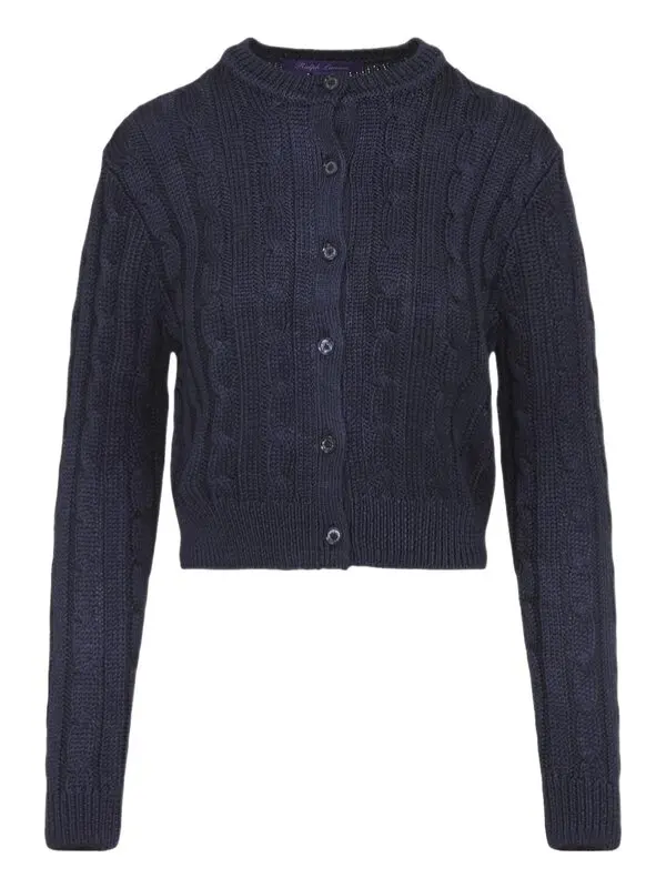 Ralph Lauren Cable Knit Cropped Cardigan - Navy