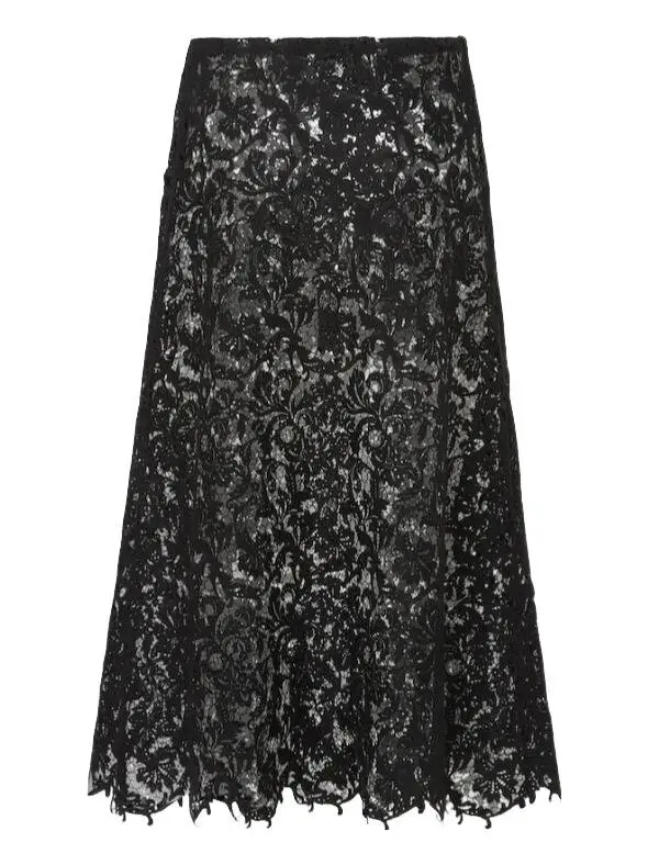 Fendi Macramé Lace Skirt - Black
