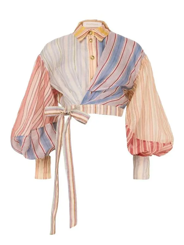Zimmermann Rebellion Striped Blouse - Nude