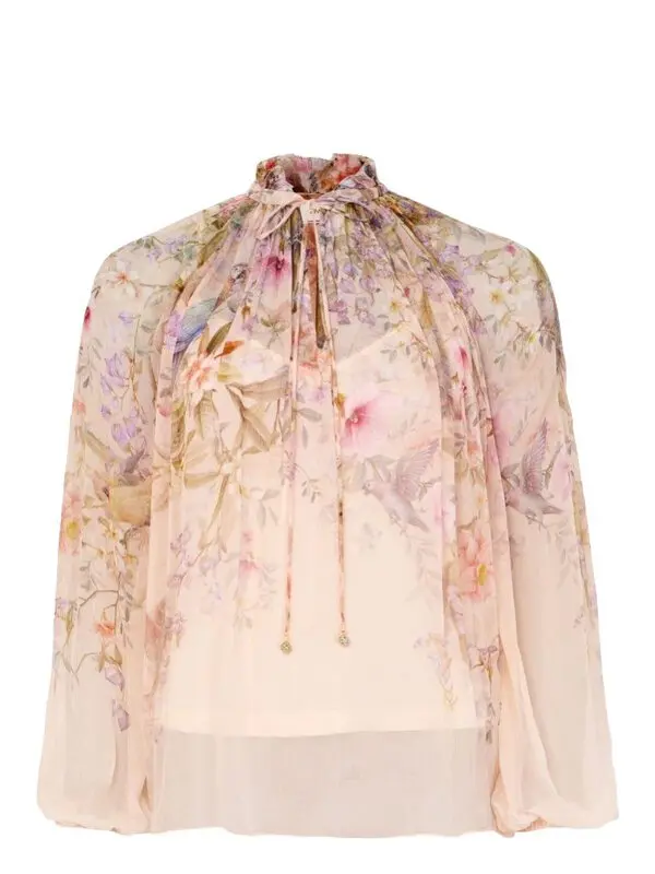 Zimmermann Rebellion Billowing Blouse - Nude