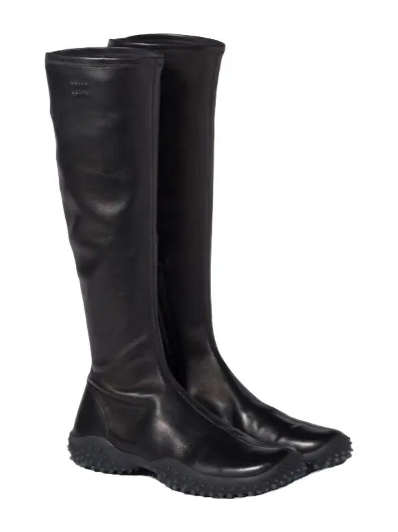 Miu Miu Logo Boots - Black