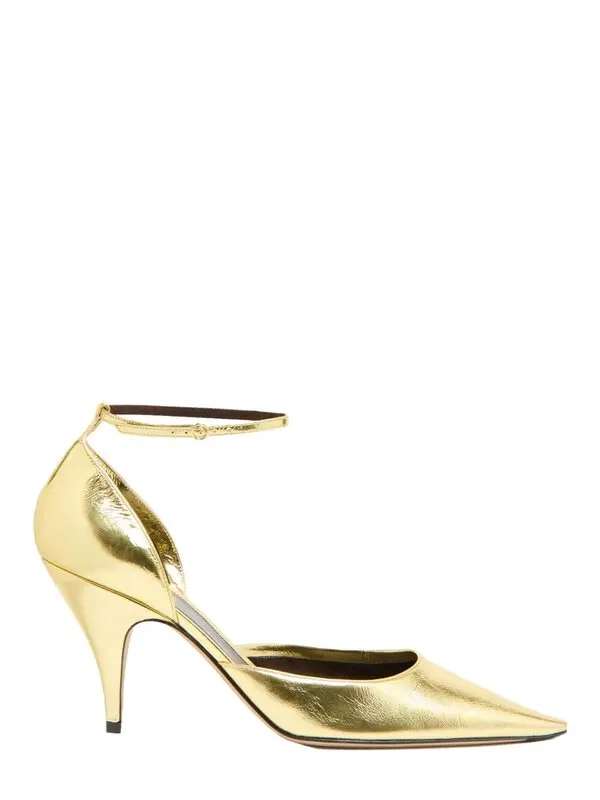 THE ROW Ankle Strap Buckle High Heel Pumps - Nude