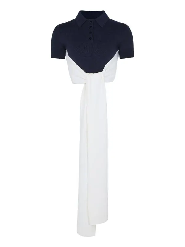 Loewe Fitted Short-sleeve Polo Top With Draped Back - White
