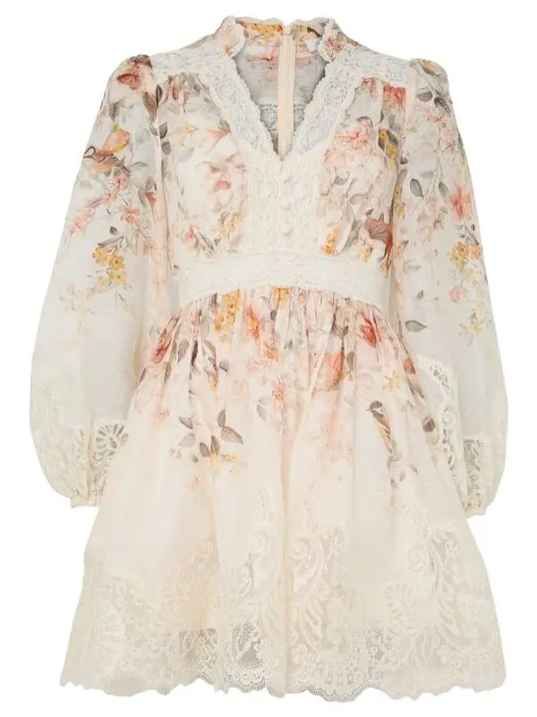 Zimmermann Luna Lace Dress - Nude