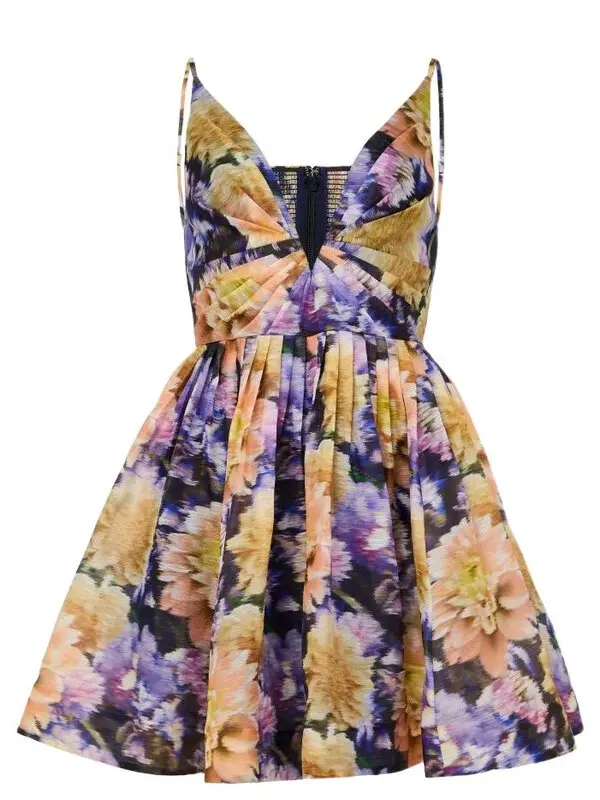 Zimmermann Luna V-neck Mini Dress - Nude