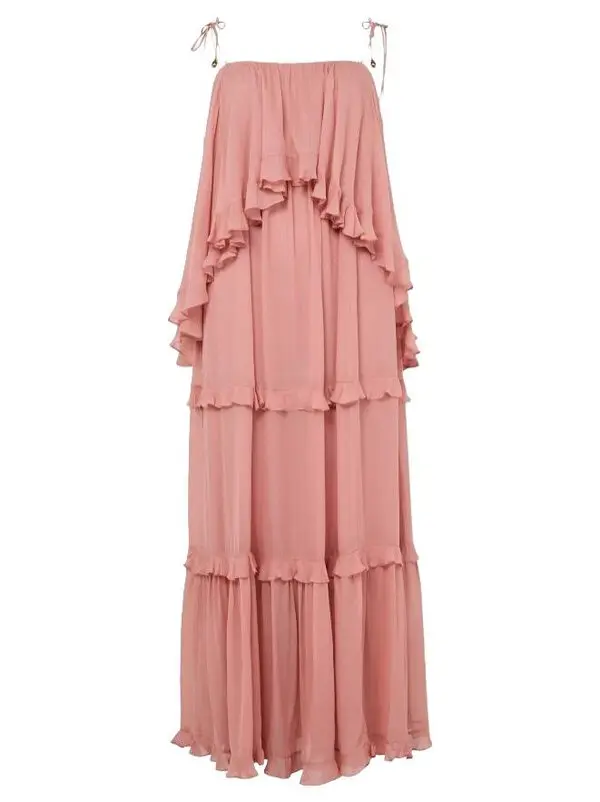 Zimmermann Luna Ruffled Dress - Pink