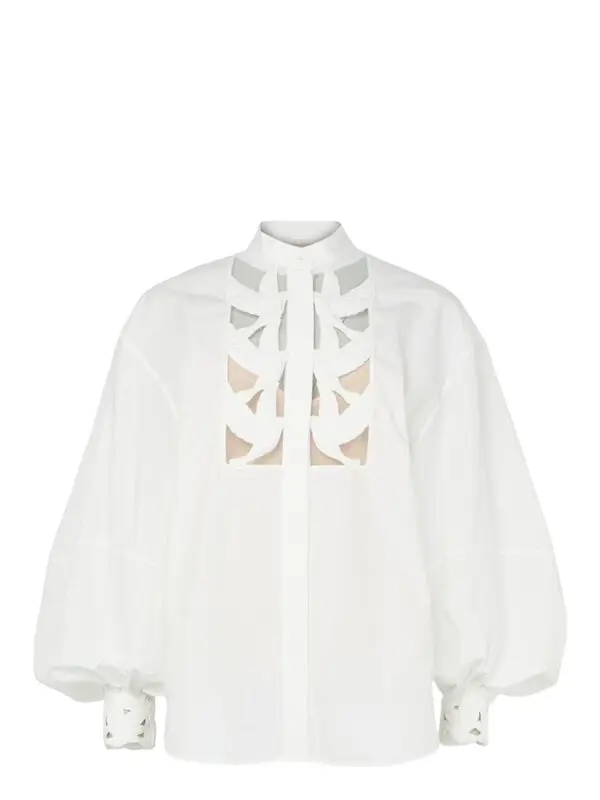 Zimmermann Long-sleeved Embroidered Cover-up - White