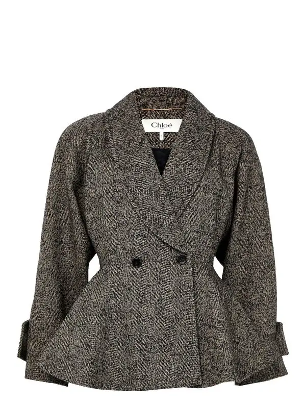 Chloé Short Double-breasted Coat - Black