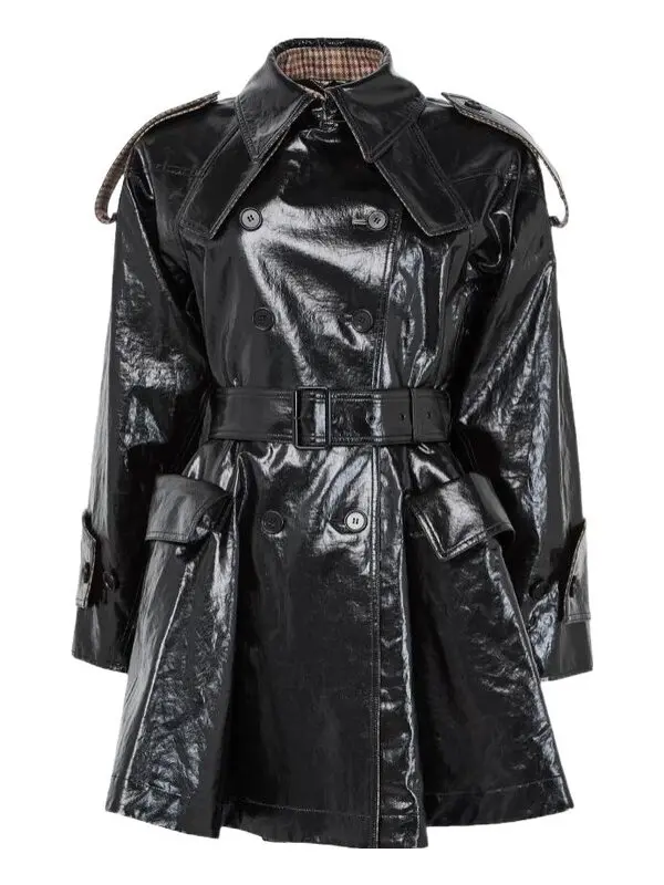 Chloé Coated Linen Coat - Black