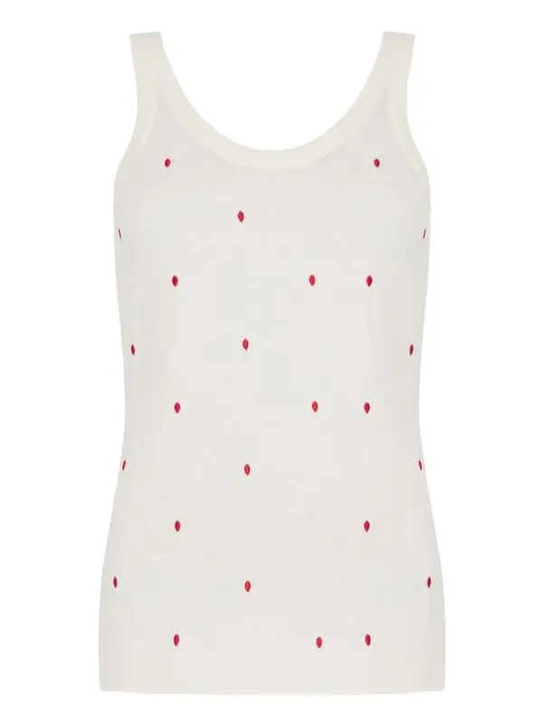 Bottega Veneta Sleeveless Crew Neck Vest With Print - White