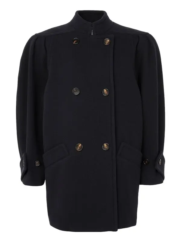 Chloé Short Double-breasted Coat - Black