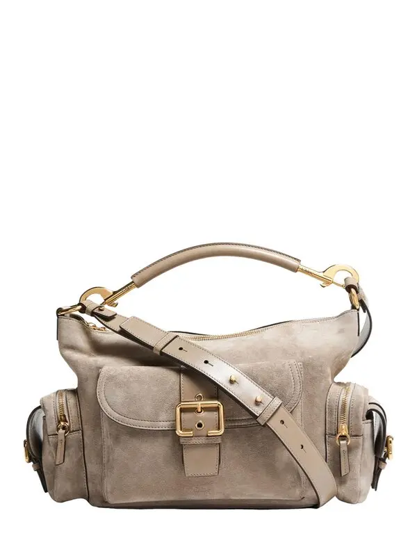 Chloé Engraved Logo Camera Shoulder Bag - Nude