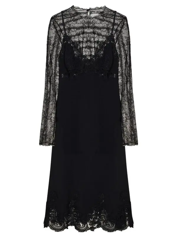Ermanno Scervino Lace Overlay Dress - Black