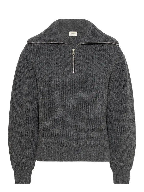 Max Mara Wool Quarter Zip Sweater - Dark Gray