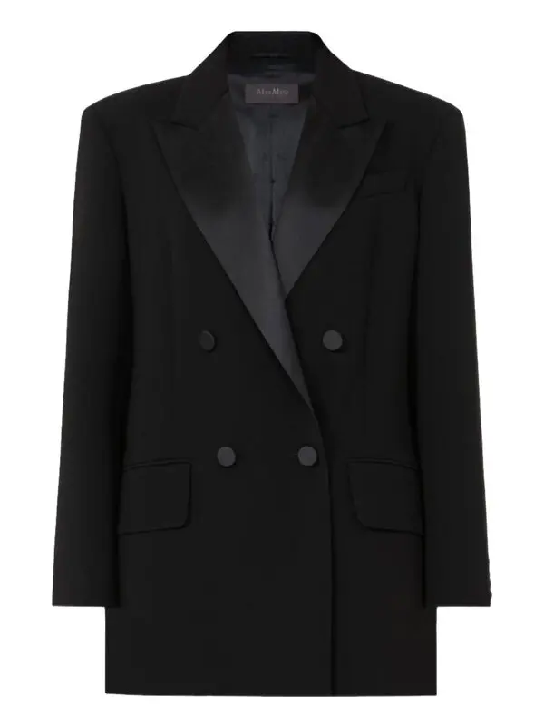 Max Mara Double-breasted Lightweight Cady Blazer - Black