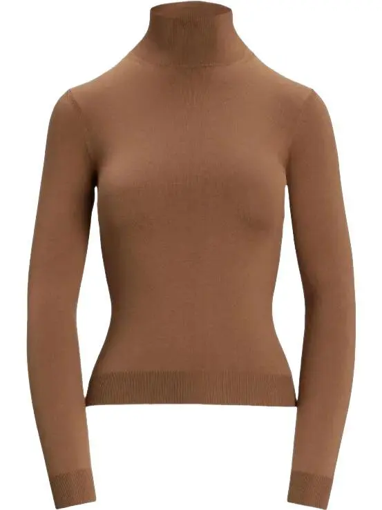 Ralph Lauren High-neck Silk Top - Light Toffee