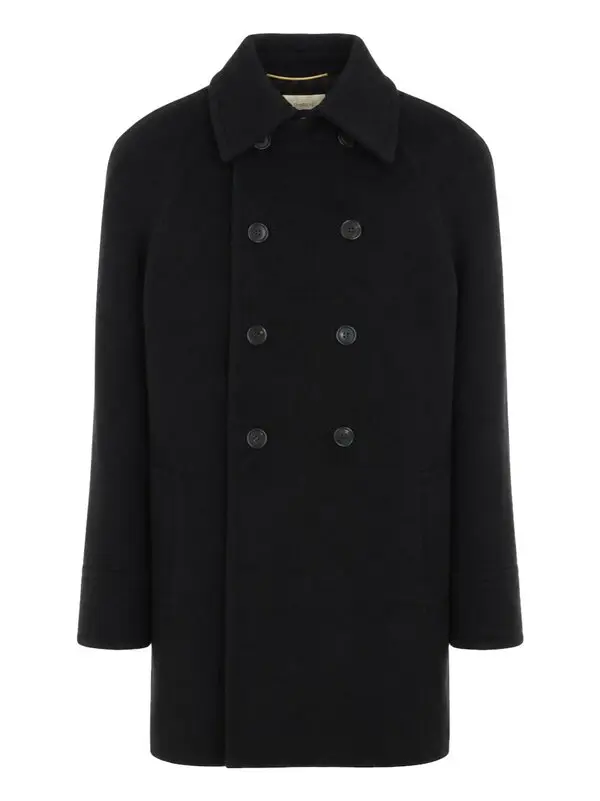 Saint Laurent Double-breasted Coat - Black