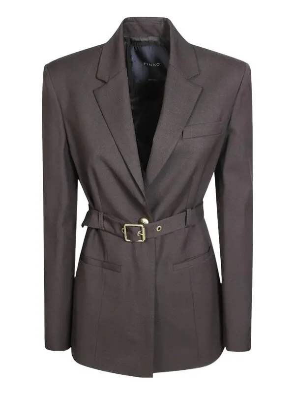 Pinko Belted Jacket - Brown