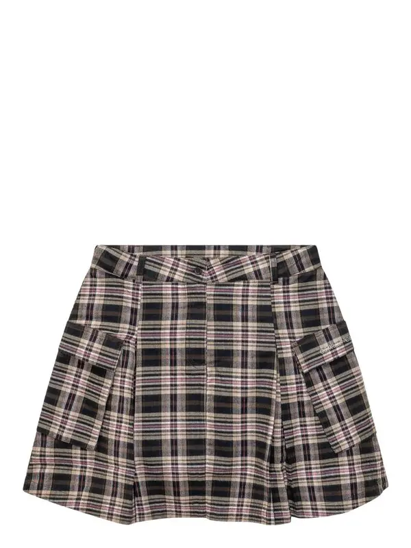 Off-White Check Cargo Skirt - Checked