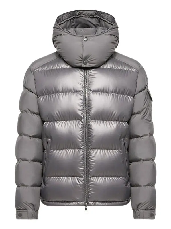 Moncler Maya Zip-up Hooded Jacket - Light Gray