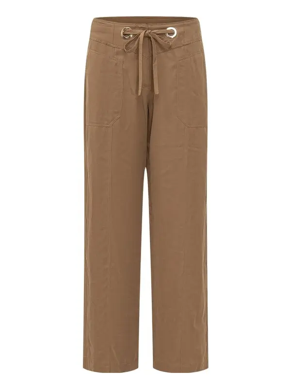 Ba&sh High-waisted Wide-leg Trousers - Beige