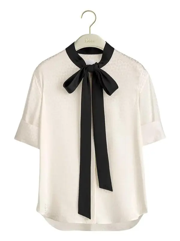 Dior Blouse With Tied Collar - White