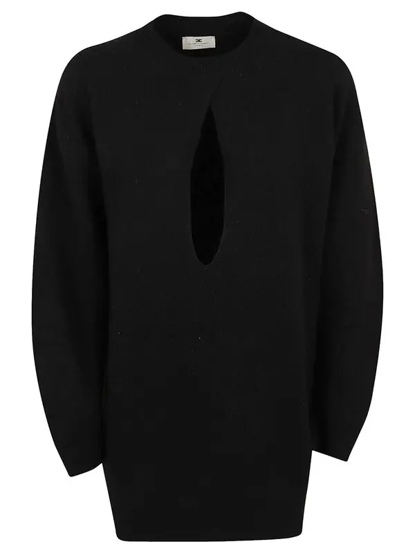 Elisabetta Franchi Long-sleeved Dress - Black