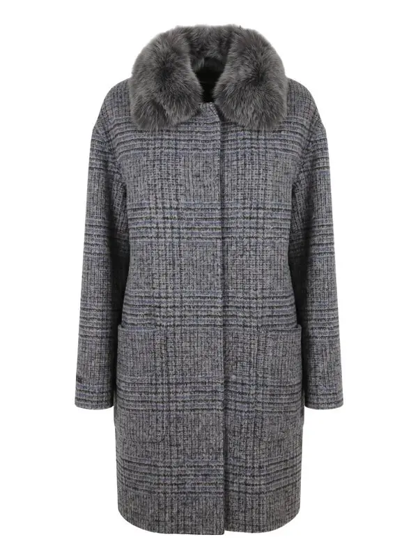 MANZONI 24 Checked Single-breasted Coat - Anthracite