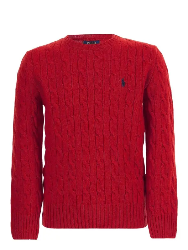 Polo Ralph Lauren Cable Knit Long Sleeve Pullover - Red