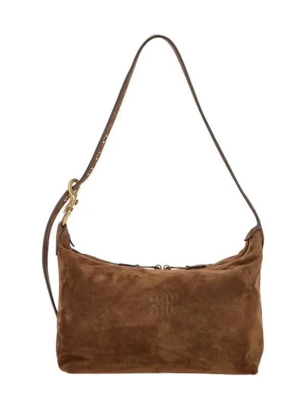 Miu Miu Zippered Shoulder Bag - Cocoa Brown