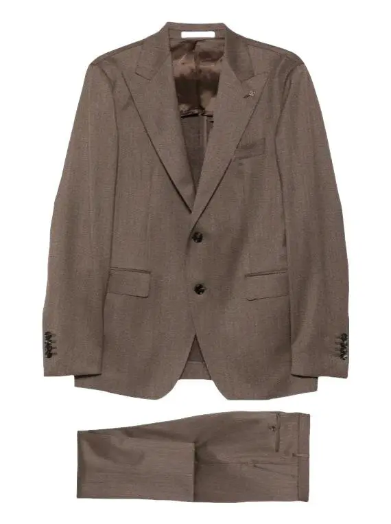 Tagliatore Peak-lapels Wool Suit - Green