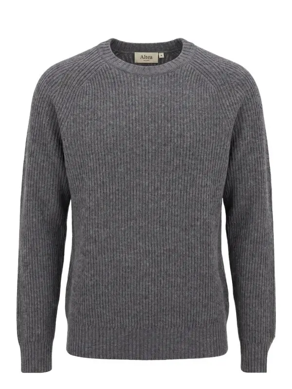 Altea Ribbed Round Neck Jumper - Medium Gray